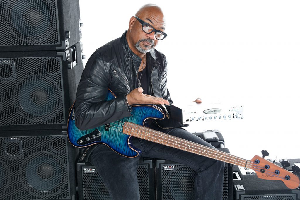 Bass player Carl Young uses Wayne Jones AUDIO bass guitar rig